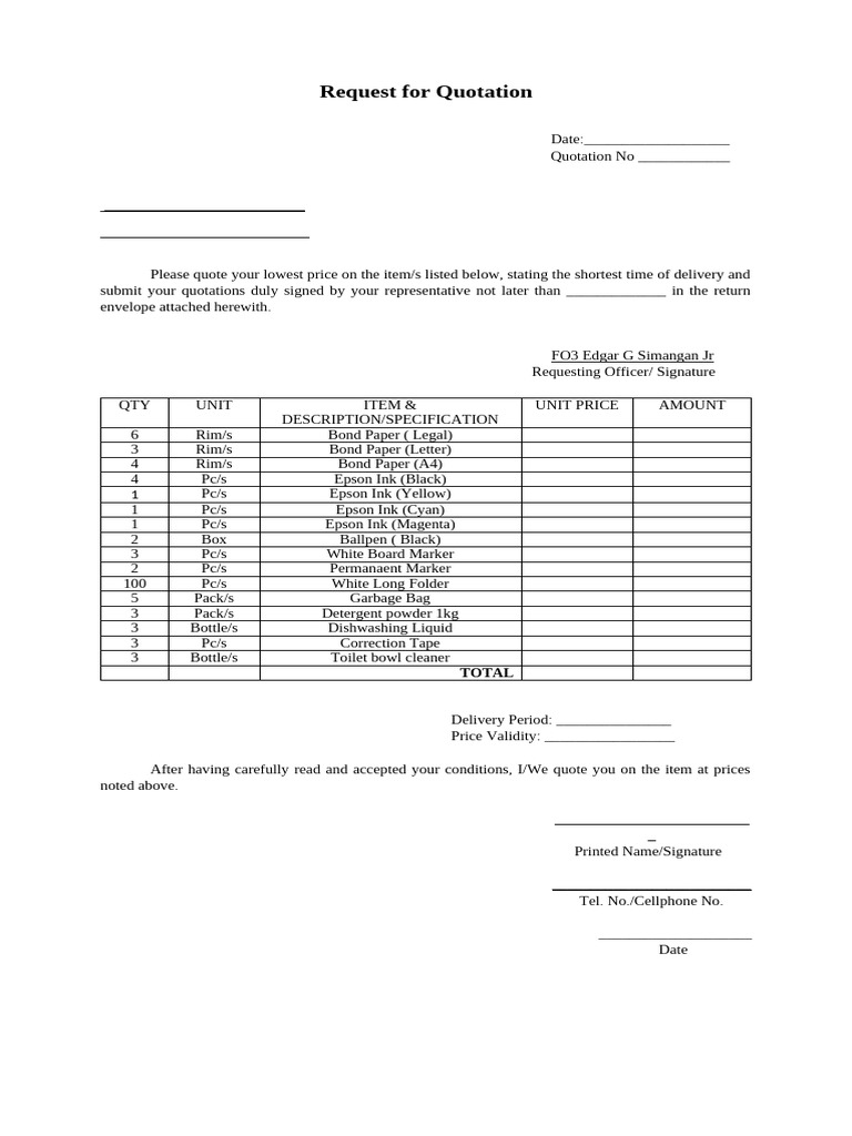 3. REQUEST-FOR-QUOTATION | PDF