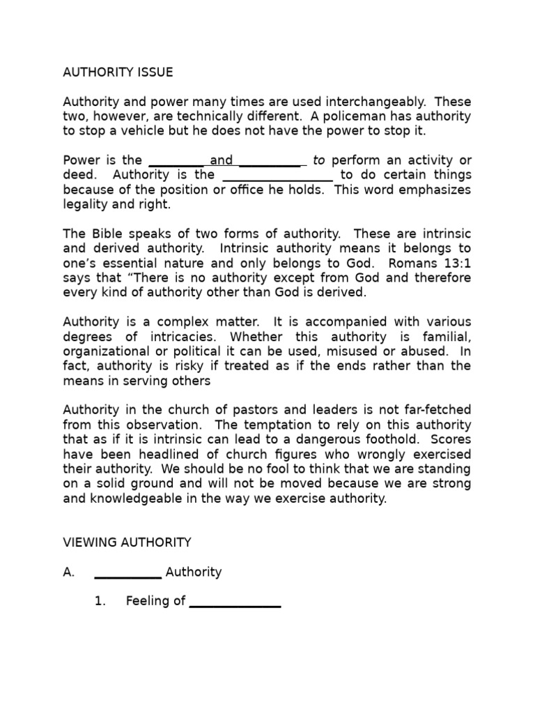 Understanding Authority in Leadership | PDF