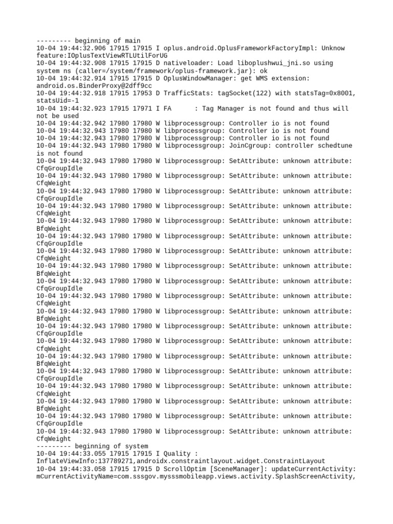 Oplus Framework and App Logs Analysis | PDF | Operating System Families | Software Engineering