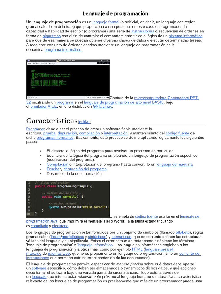 Lenguaje de Programación | PDF | Lenguaje de programación ...