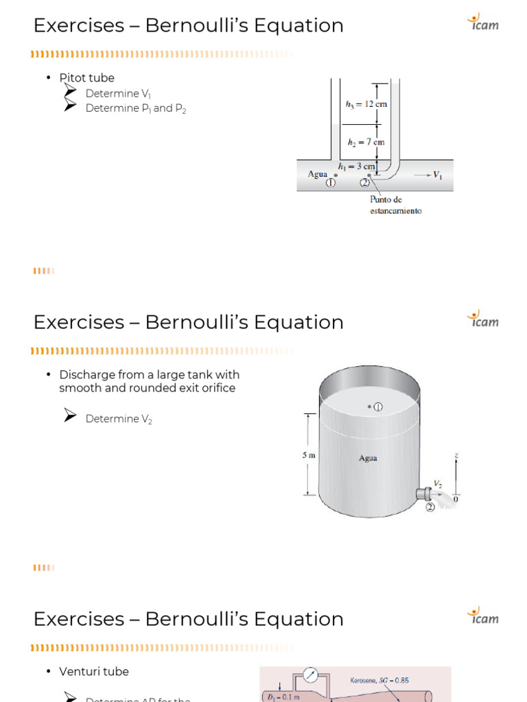 Exercises Bernoulli Equation | PDF