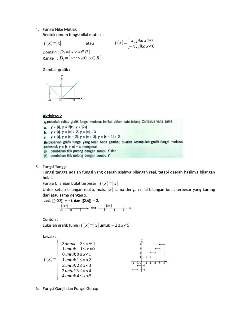 Fungsi Matematika: Nilai Mutlak & Ganjil | PDF