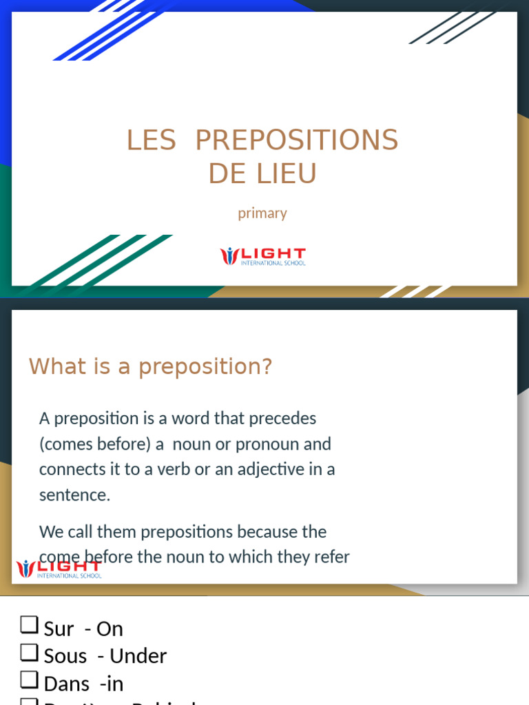 Les Prepositions | PDF