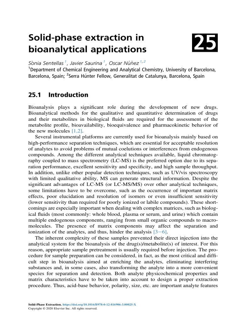 Solid Phase Extraction | PDF | Liquid Chromatography–Mass Spectrometry | Metabolomics
