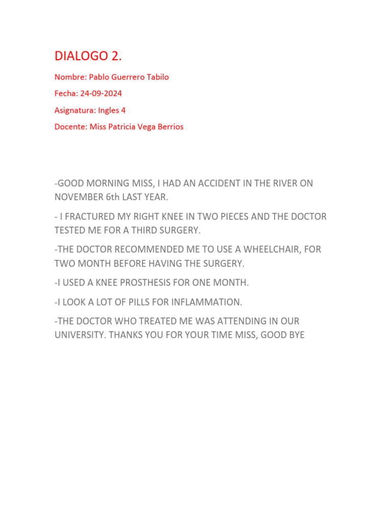 Dialogo 2 de Ingles 4 FINAL | PDF