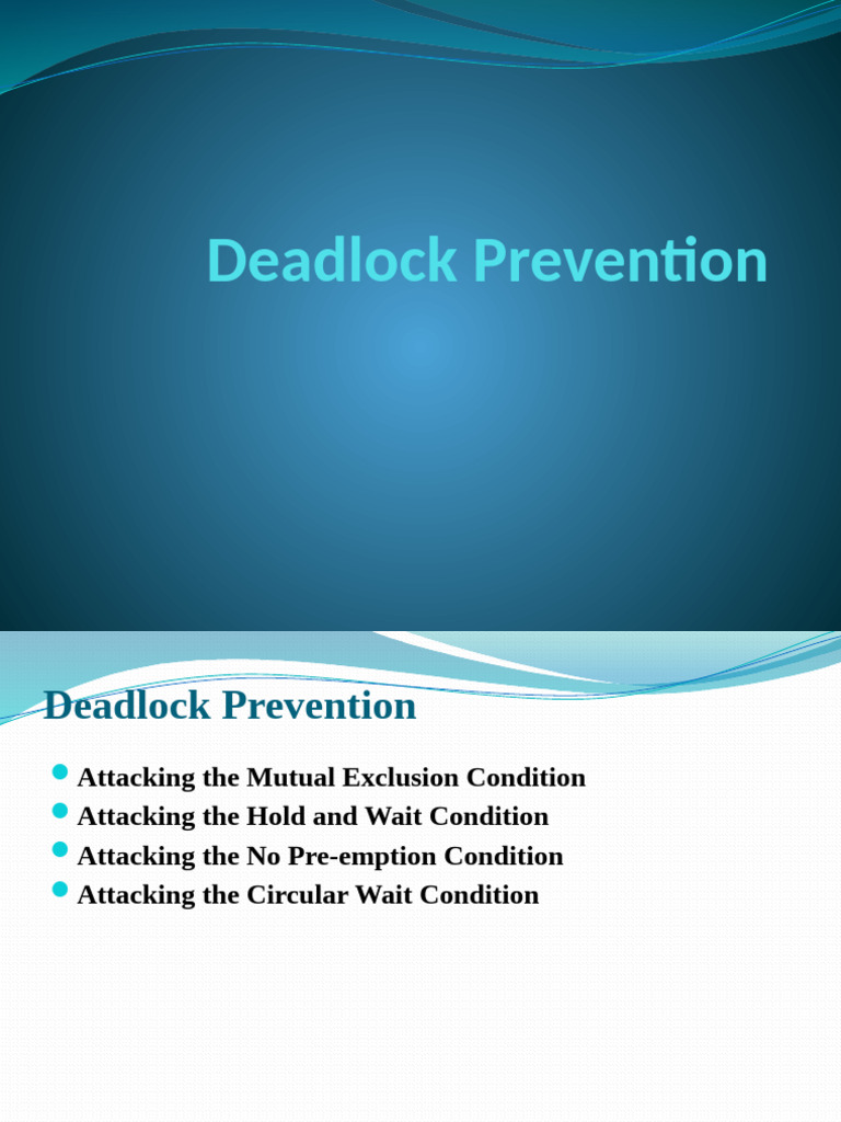 12 - Deadlock Prevention | PDF | Concurrency (Computer Science) | Computing