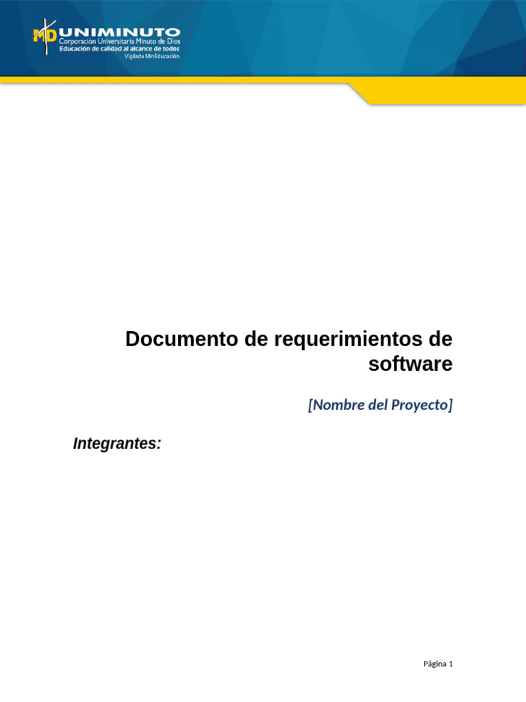 Plantilla - Documento de requerimientos de software | PDF | Software ...