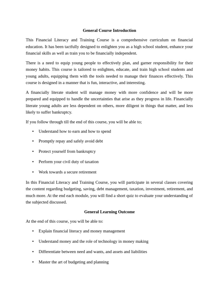 Module 1-12 (Edited) | PDF | Credit | Finance & Money Management