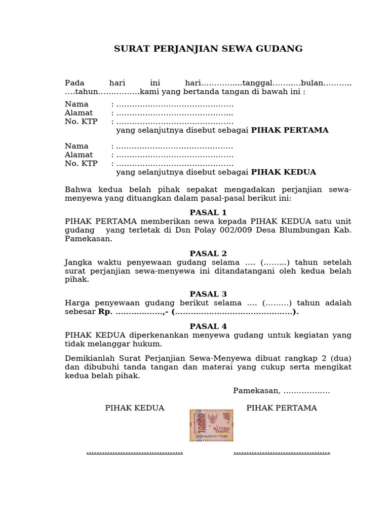 SURAT_PERJANJIAN_SEWA | PDF