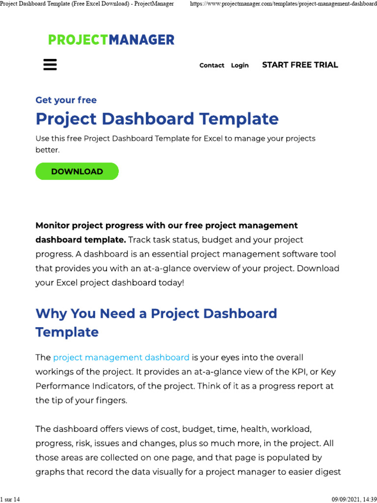 TEMPLATE - Project Dashboard | PDF