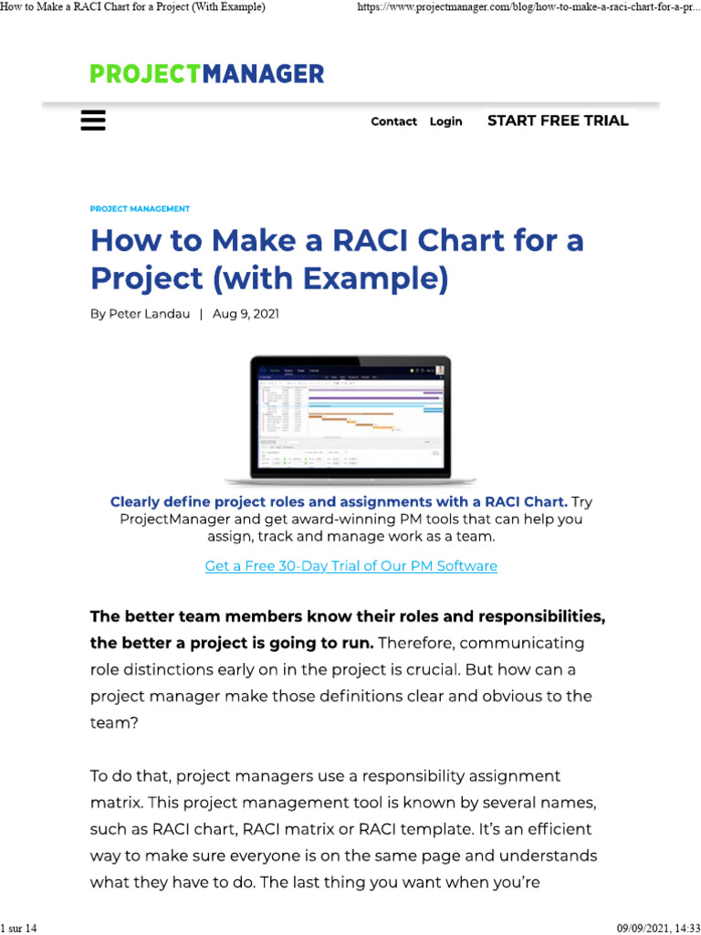 Creating a RACI Chart for Projects | PDF