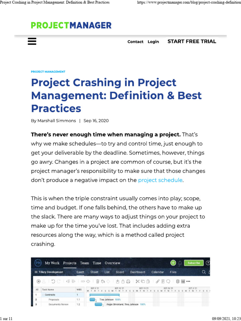 Project Crashing in Project Management - Definition & Best Practices | PDF