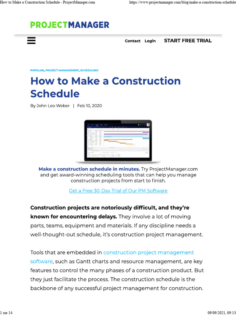 Creating a Construction Schedule Guide | PDF