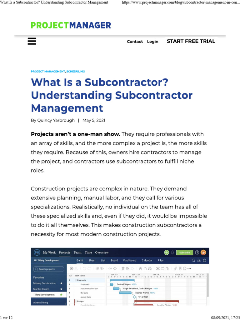 Subcontractor Management Explained | PDF