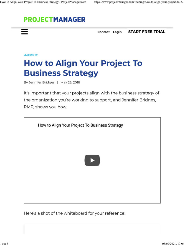 How To Align Your Project To Business Strategy - ProjectManager | PDF