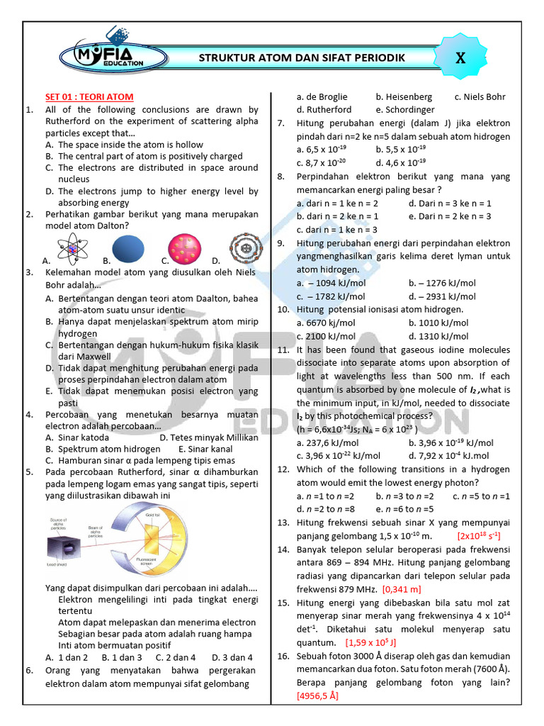 Struktur dan Energi Atom dalam Teori Atom | PDF