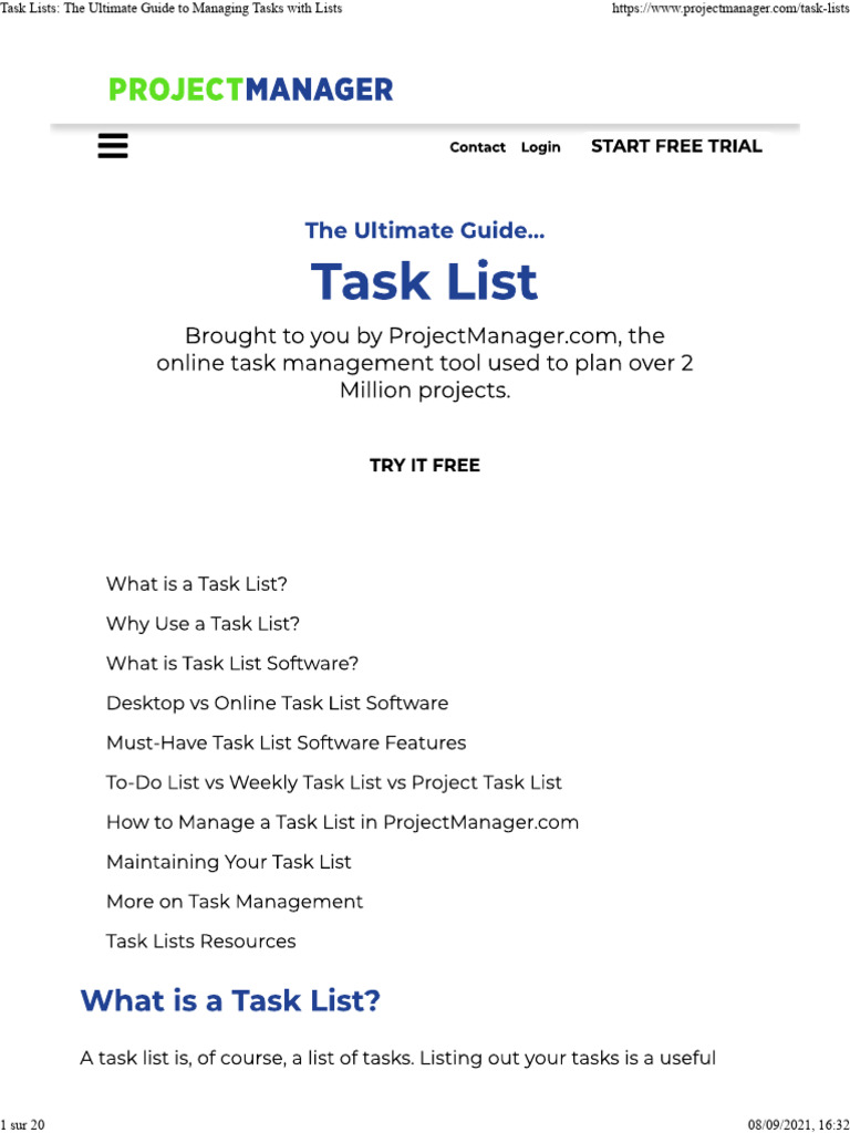 Task Lists_ The Ultimate Guide to Managing Tasks with Lists | PDF