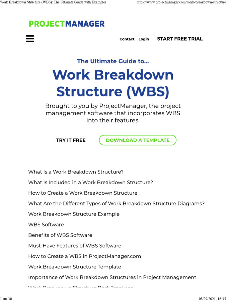 Work Breakdown Structure (WBS)_ The Ultimate Guide with Examples | PDF | Projects | Systems ...
