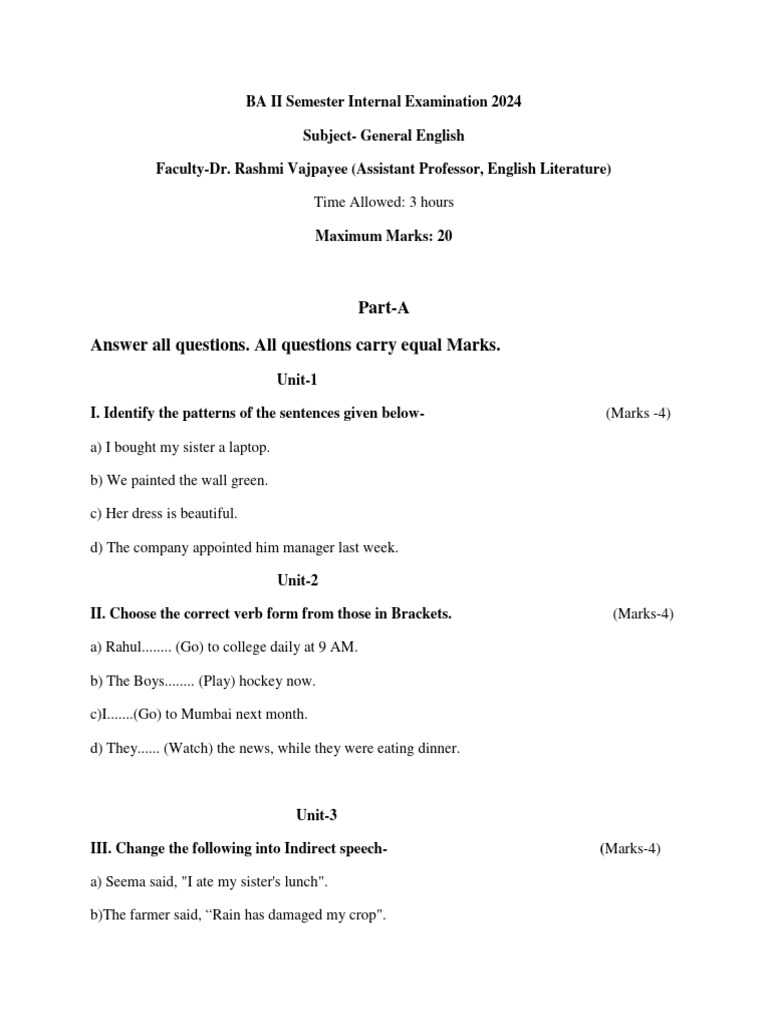 General English Internal Exam Paper | PDF | Greenhouse Gas | Climate Change