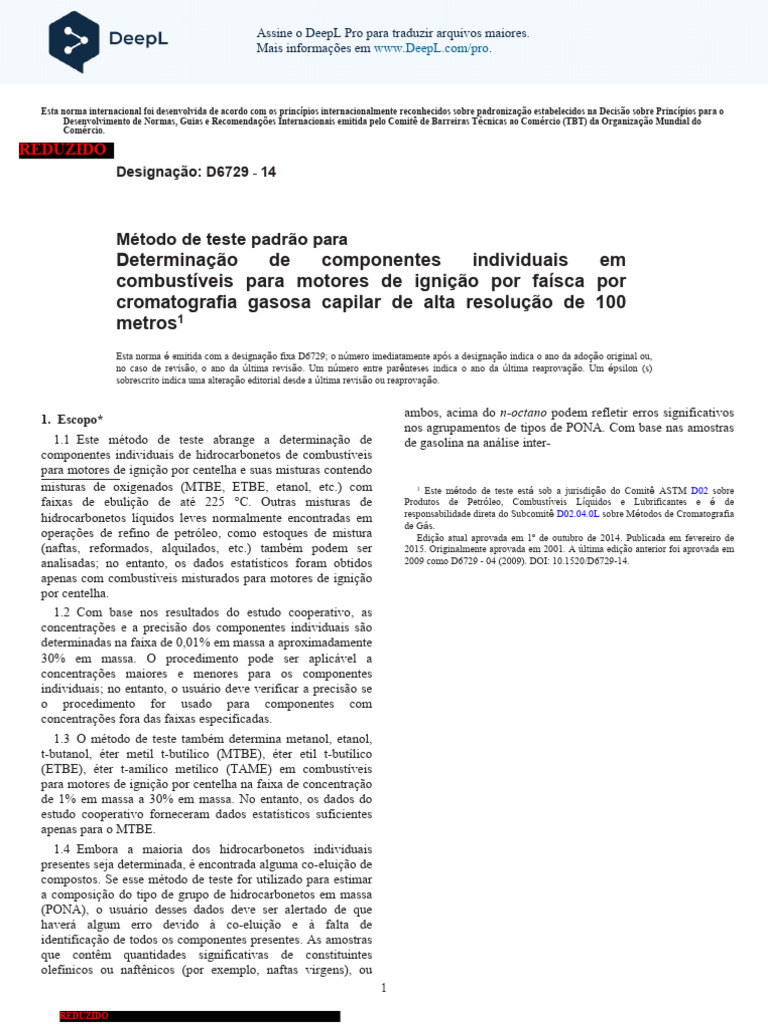 Astm.d6729.14 PT | PDF | Cromatografia em fase gasosa