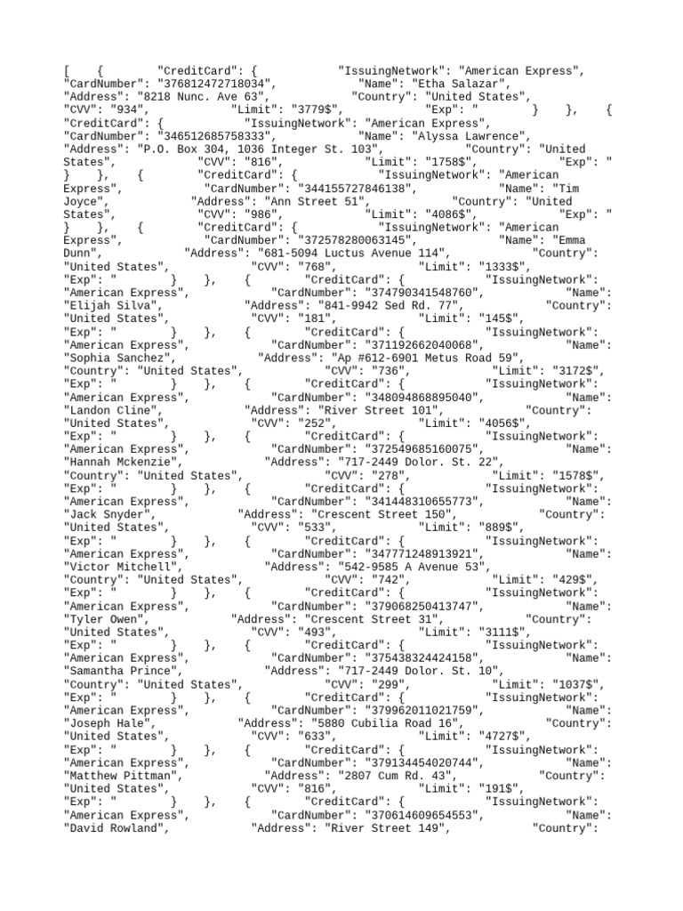 American Express.json | PDF
