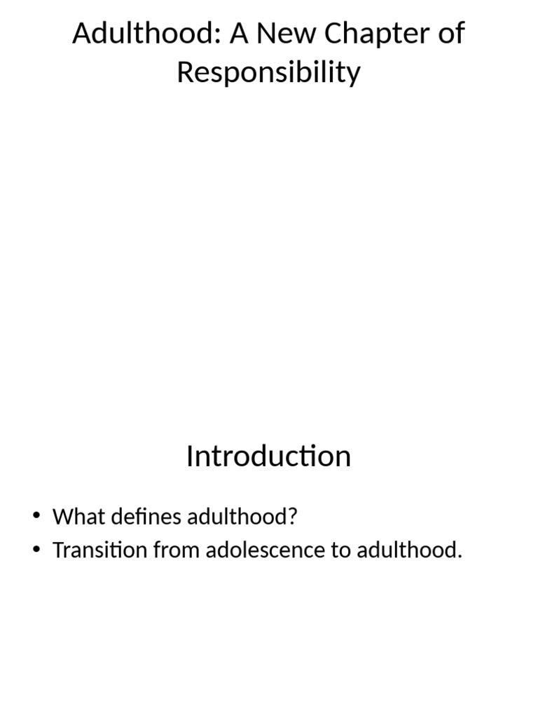 Essay On Adulthood Presentation | PDF