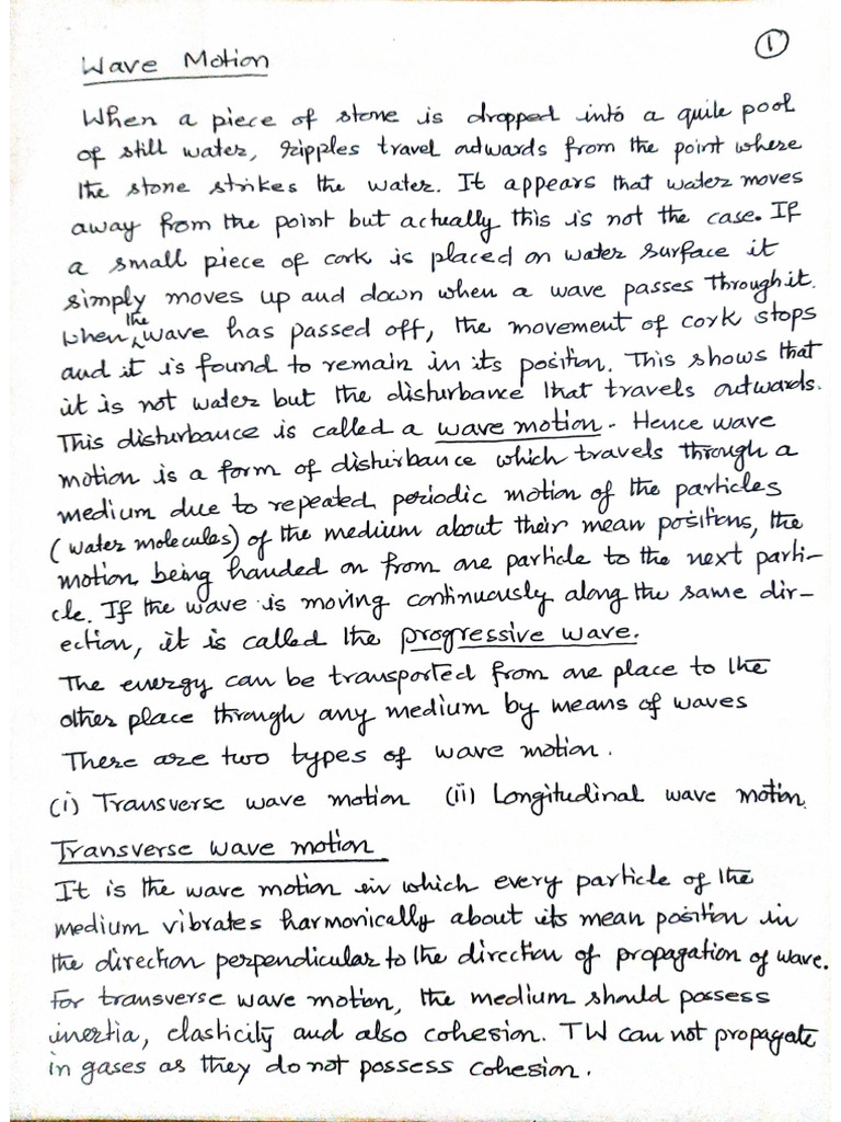 Wave Motion Notes | PDF