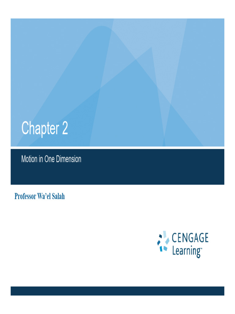 Chapter2 - Motion in One Dimension | PDF | Acceleration | Velocity