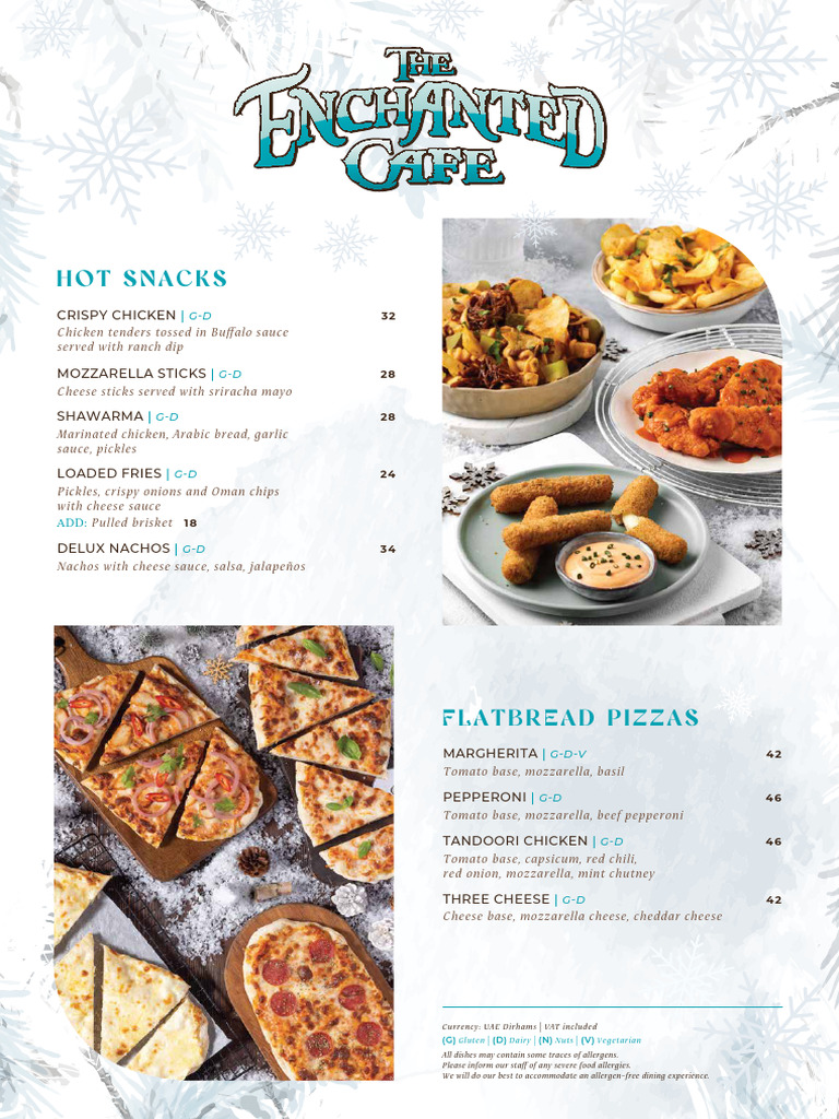 ENCHANTED Menu A3 English Low Res | PDF | Sauce | Foods