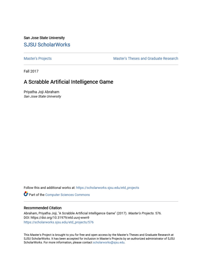 A Scrabble Artificial Intelligence Game | PDF | Artificial Intelligence ...