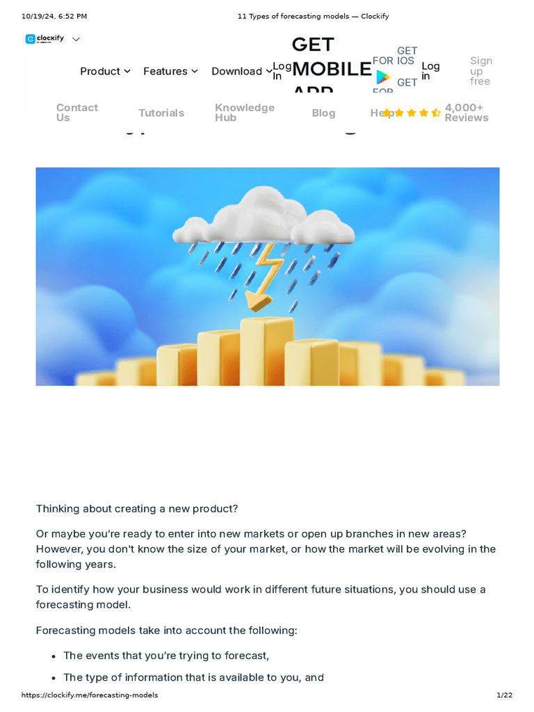 11 Types of forecasting models — Clockify | PDF | Forecasting ...