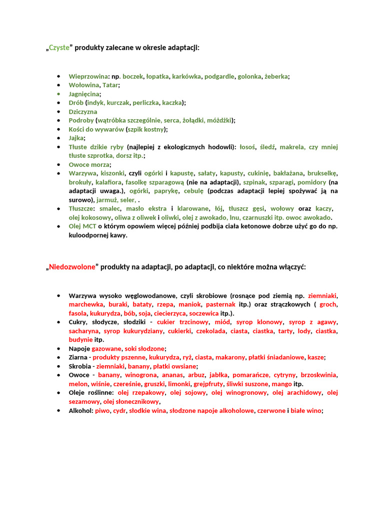 Kto Dieta Zakupy | PDF