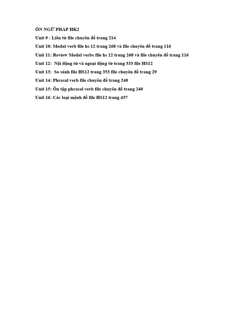Ôn NG Pháp HK2 | PDF