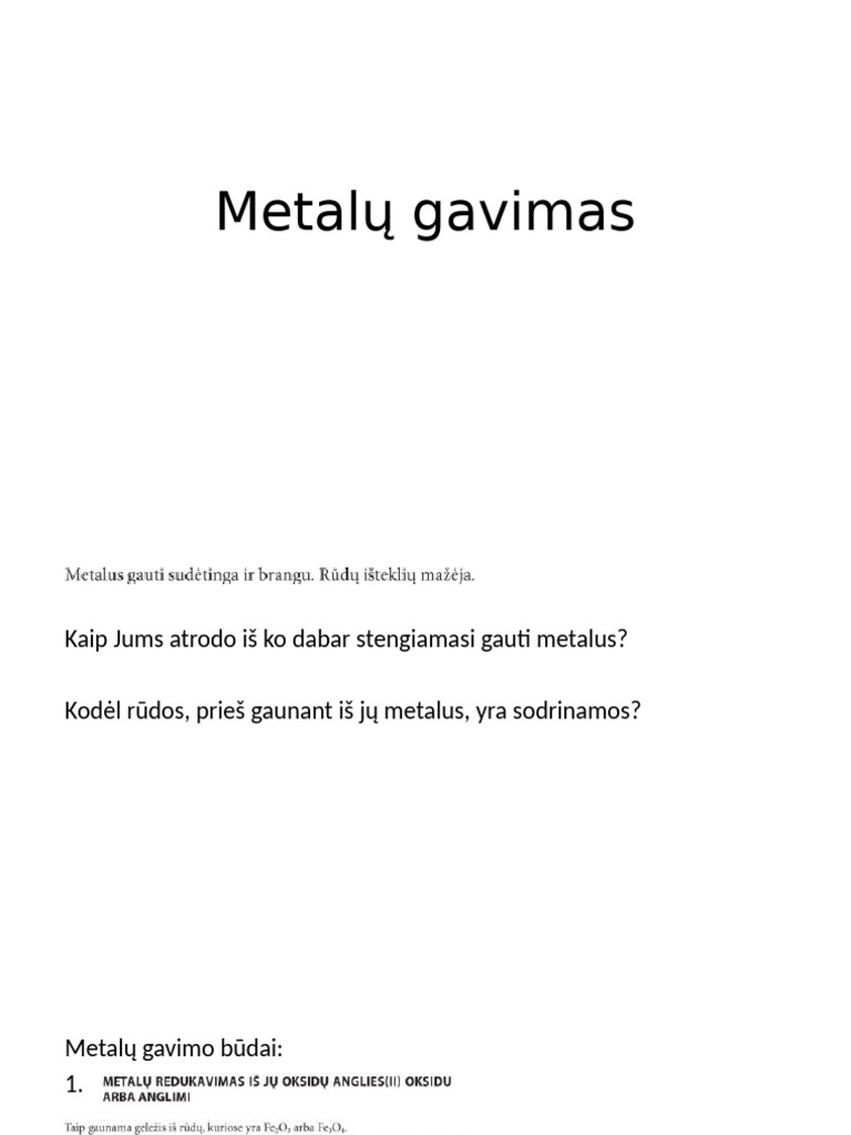 Metalų Gavimas | PDF