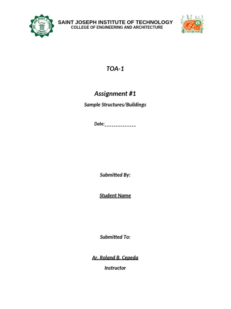 TOA Front Page of Activity or Assignment | PDF