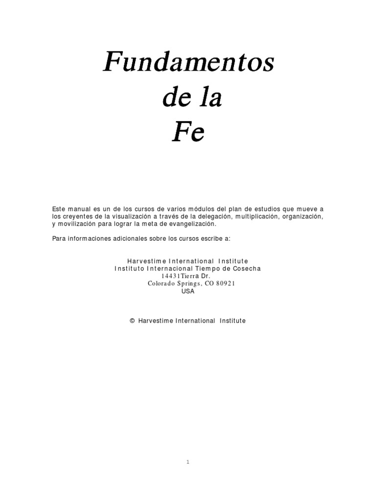 Fundamentos de La Fe | PDF