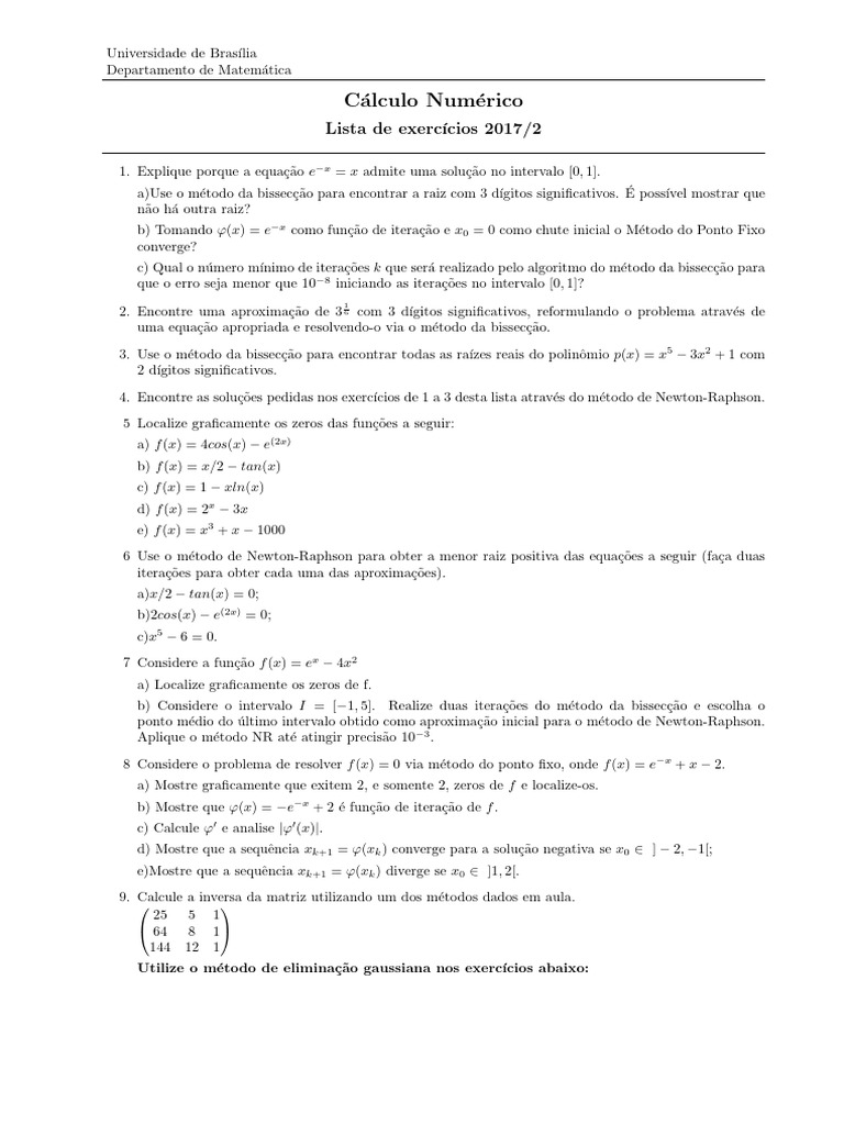 Cálculo Numérico, Aspectos Teóricos e Computacionais - 2 Edição | PDF ...