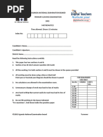 p7 Joint Ple Mock 2025 - Maths | PDF