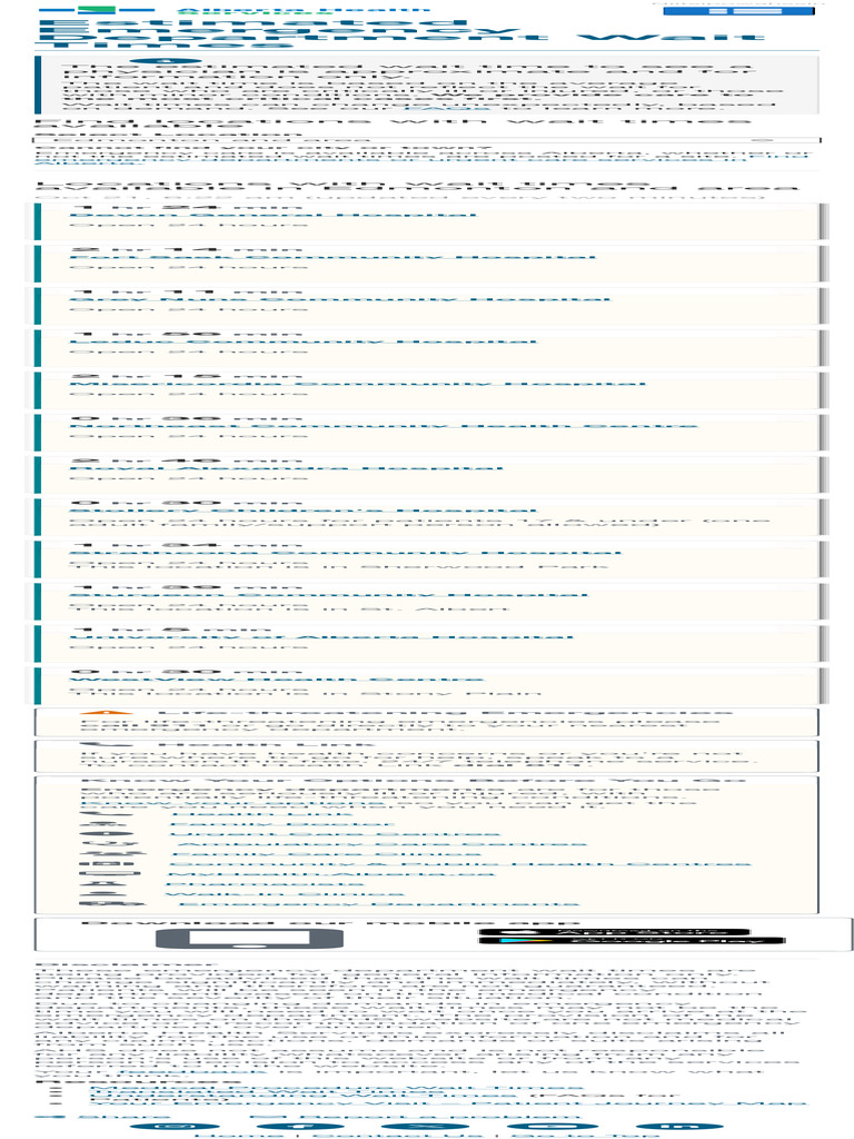 Emergency Department Wait Times | PDF | Emergency Department | Edmonton
