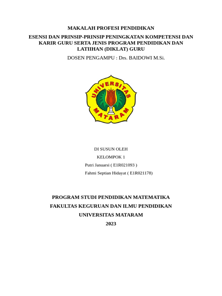 Makalah Profesi Pendidikan | PDF
