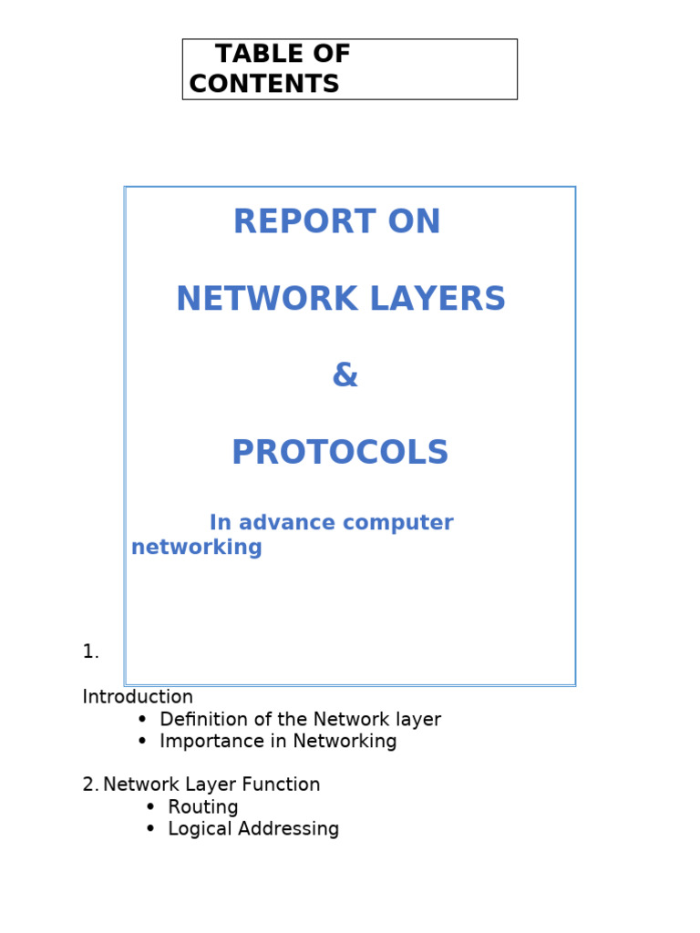 Report On Network Layer and Protocols | PDF | Computer Network | Routing