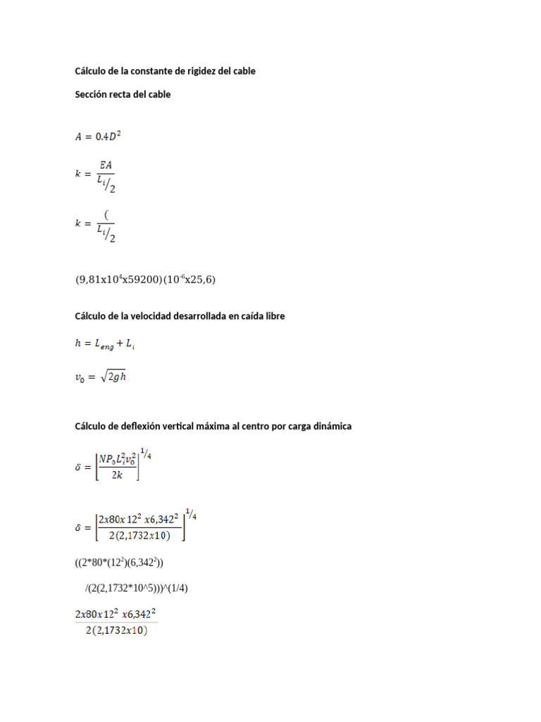 Formulas Linea de Vida | PDF