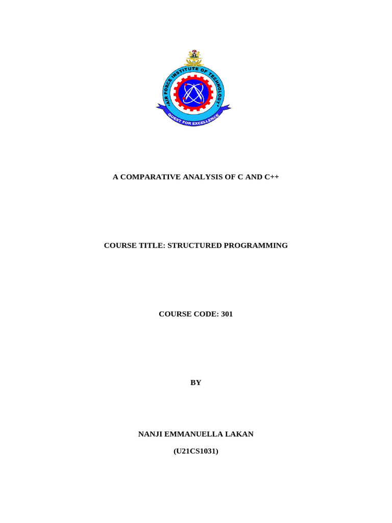 Comparative Comparison of C and C++ | PDF | C++ | Object Oriented ...