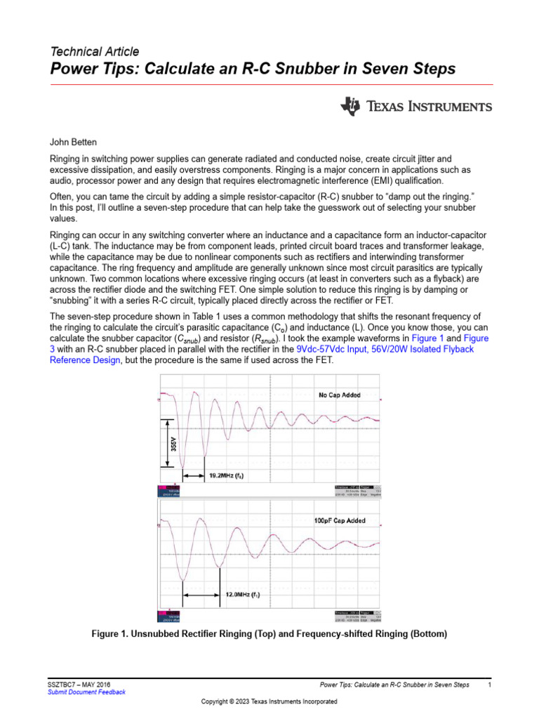 Snubber | PDF | Capacitor | Rectifier