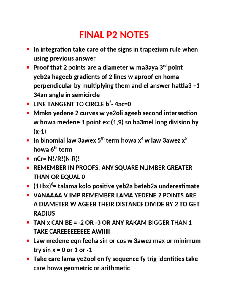 Final P2 Notes | PDF | Elementary Mathematics | Geometry