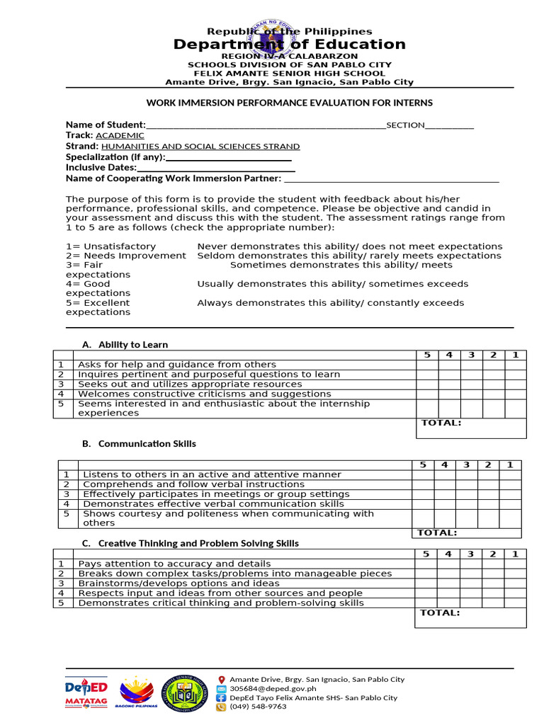 Evaluation Humss | PDF | Behavioural Sciences | Psychology