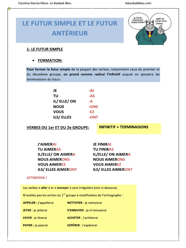 Futur Simple, Futur Antérieur | PDF