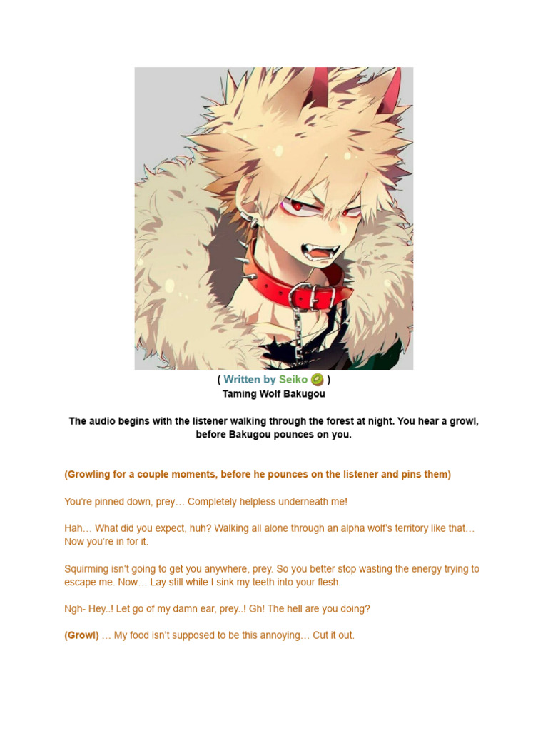 Taming Wolf Bakugou Pdf Eating Behaviors Zoology