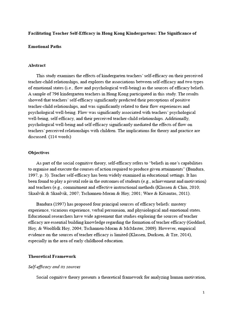Kg Te Emotional Paths Narrative | PDF | Self Efficacy | Psychology