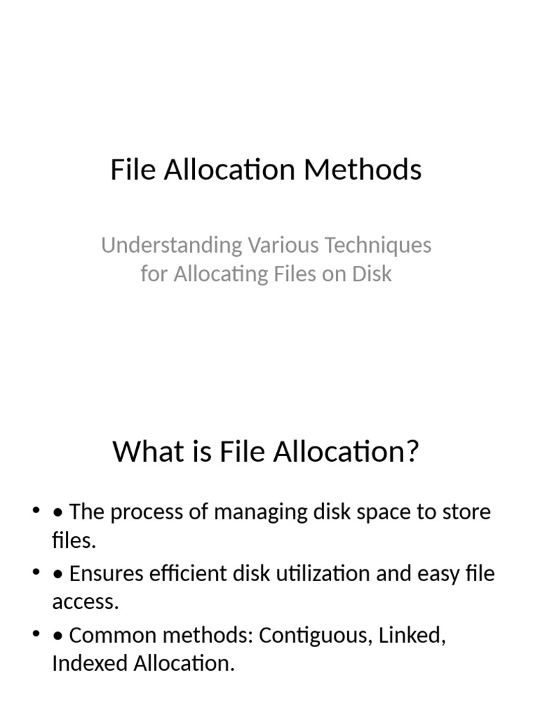 File Allocation Methods Presentation | PDF